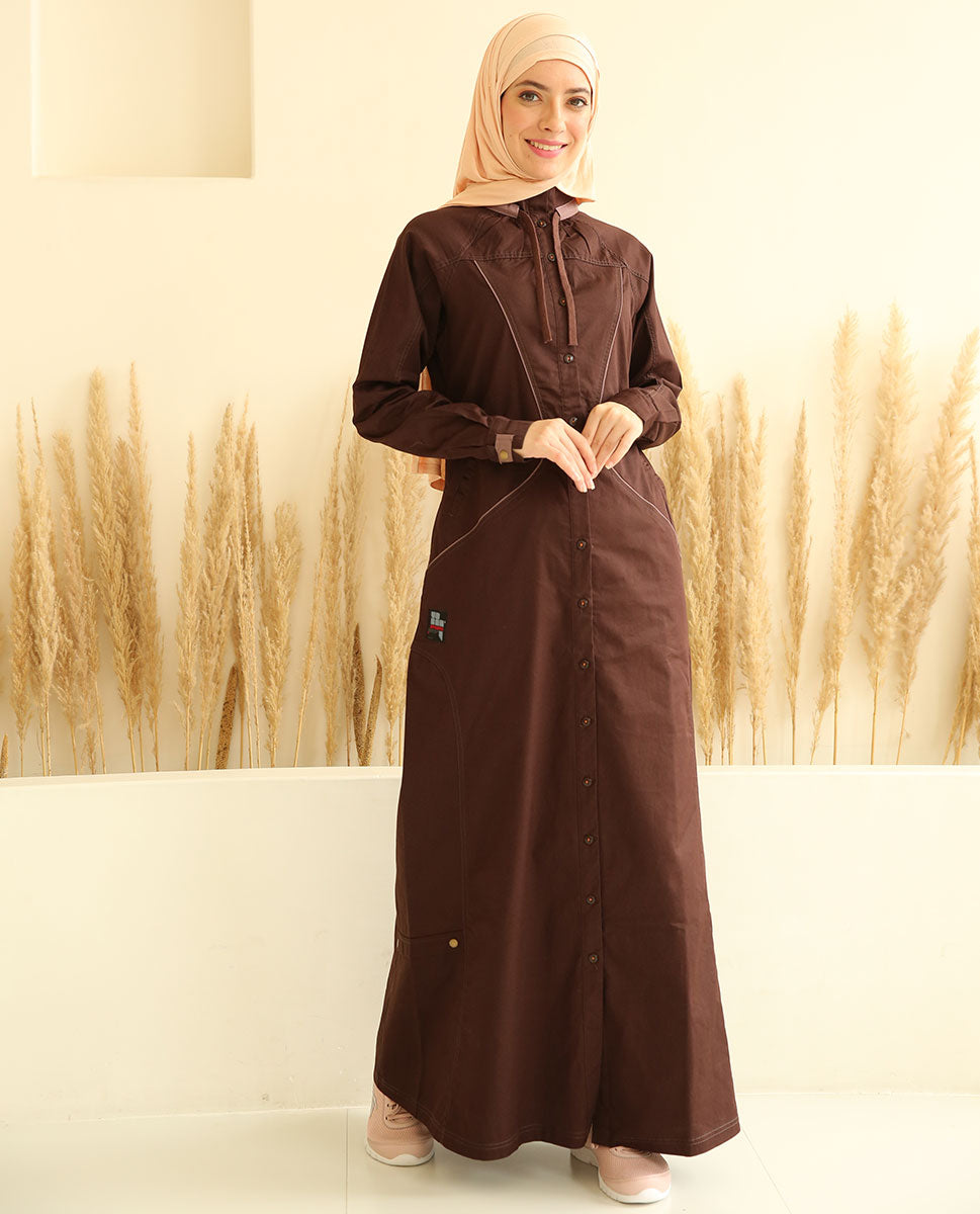 Ripe Plum Full Front Open Jilbab – GB | Islamic Design House